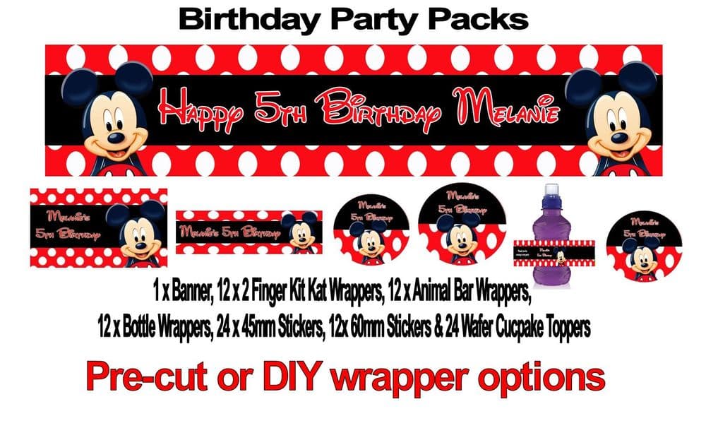 Birthday Party Pack - various designs
