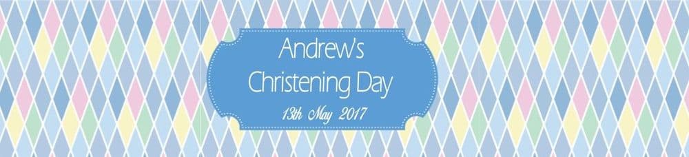 Blue Diamond Christening Bottle Wrapper