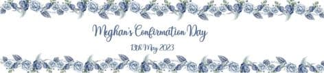 Blue Flower Confirmation Bottle Wrapper