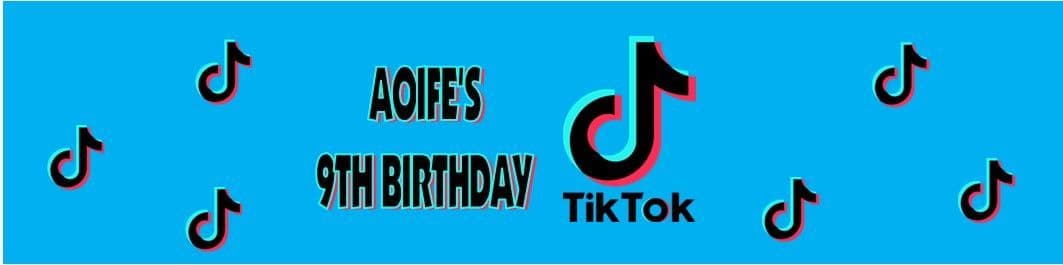 Blue TikTok Bottle Label Wrapper