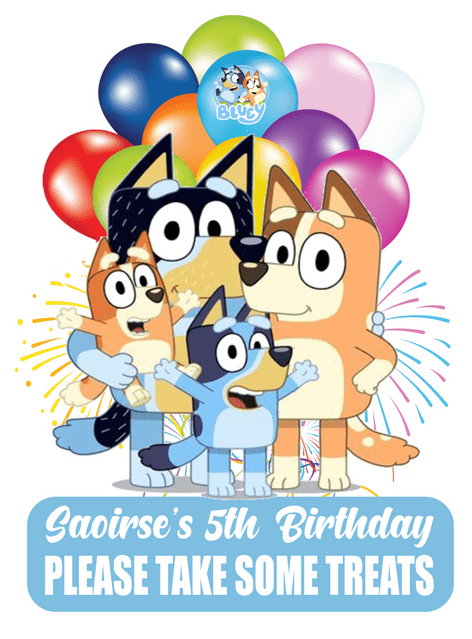 Bluey Free Standing Table Sign