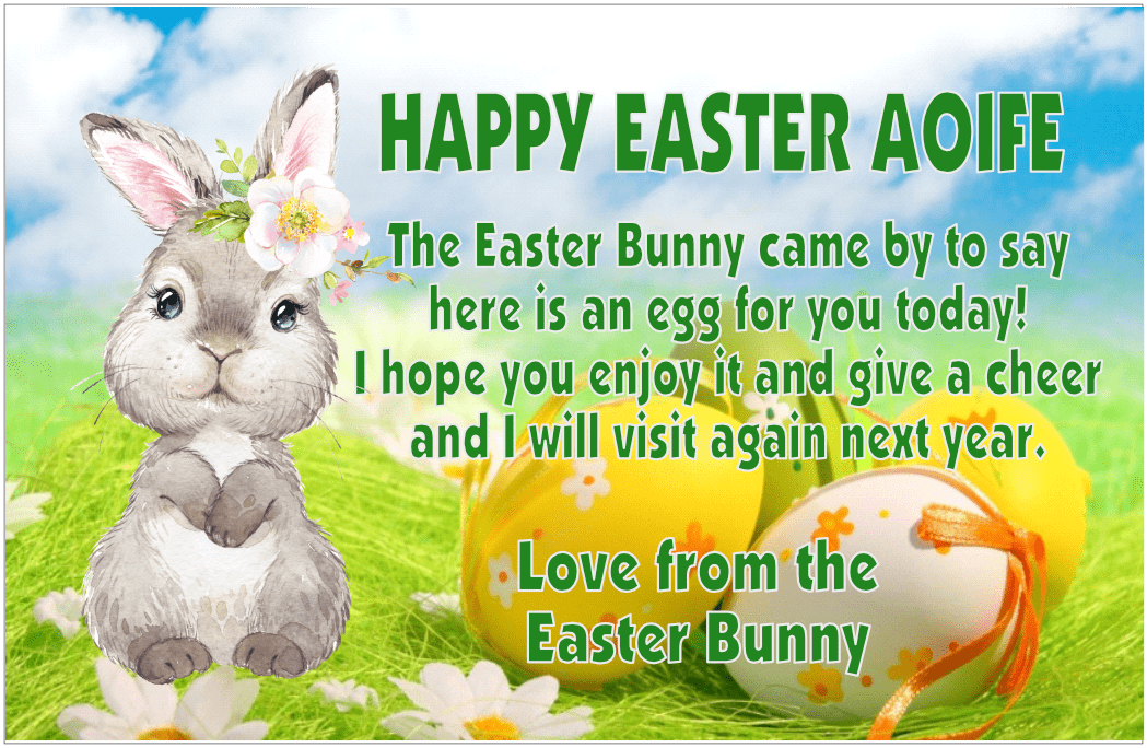 Calling Card from The Easter Bunny - Girl Bunny
