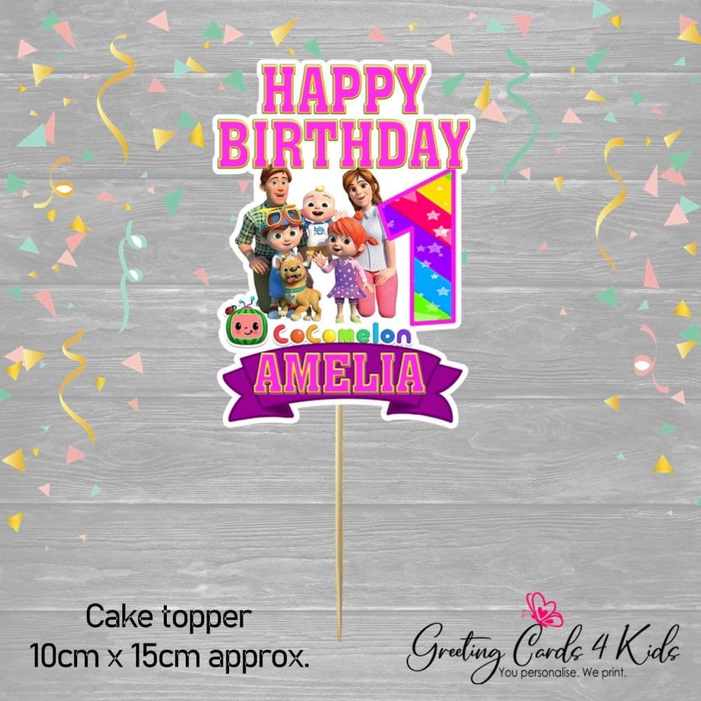 Cocomelon Pink Cake Topper