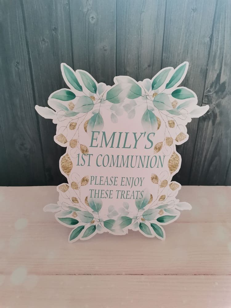 Communion Leafy Free Standing Table Sign