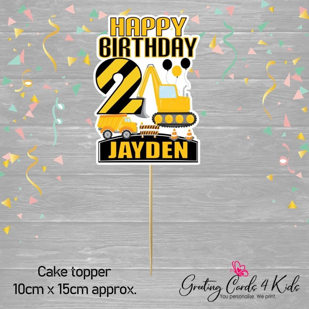 Construction Theme Cake Topper