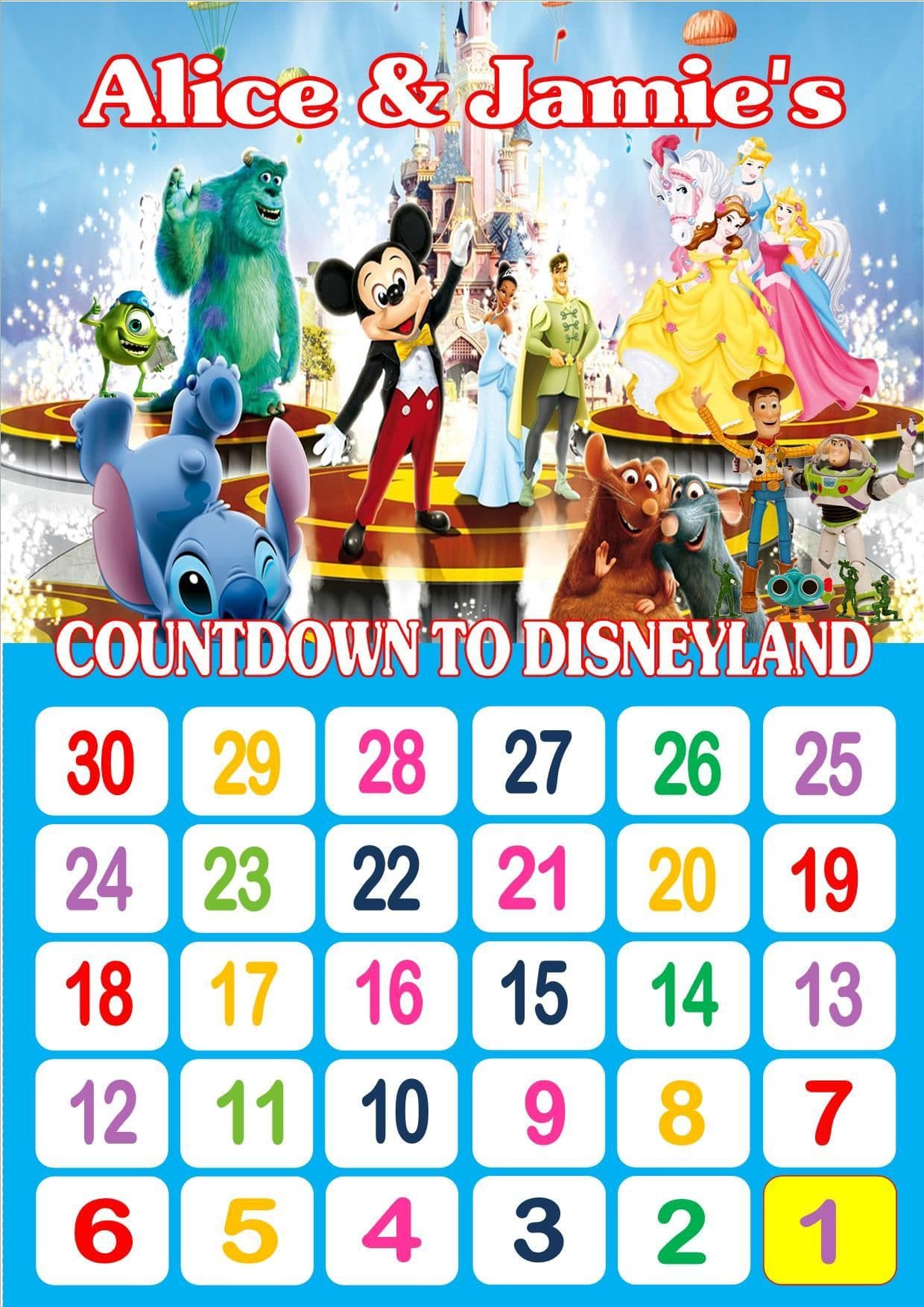 Countdown to Disneyland Chart
