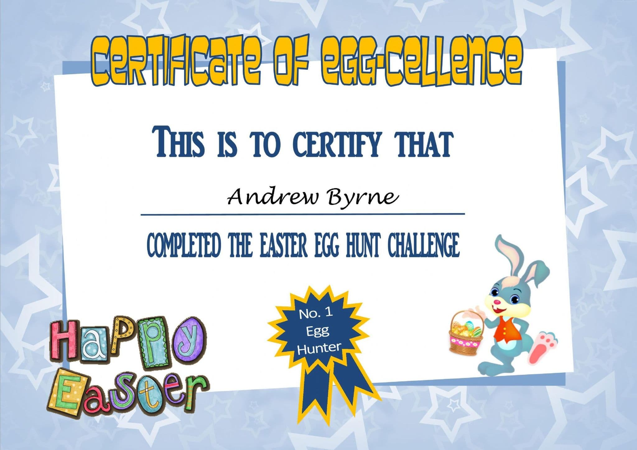 Easter Certificate Design 1