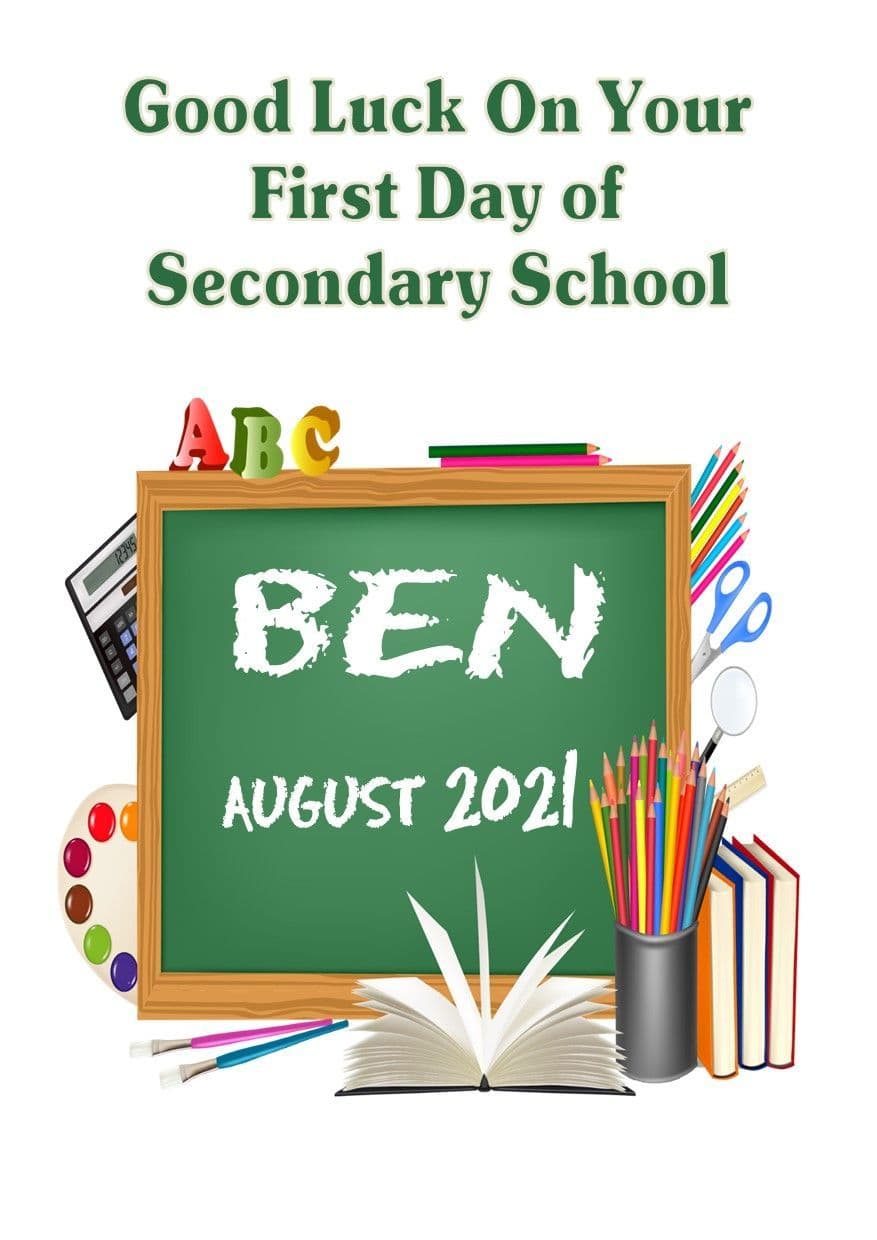 First Day at Secondary School Card Design 1