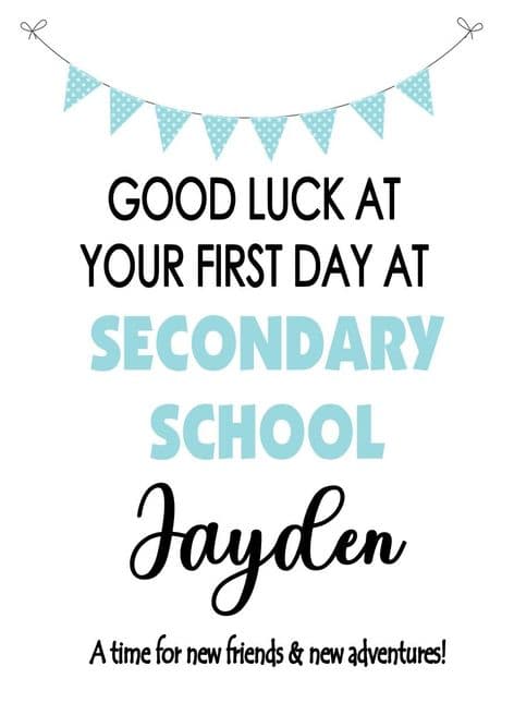 First Day at Secondary School Card Design 3