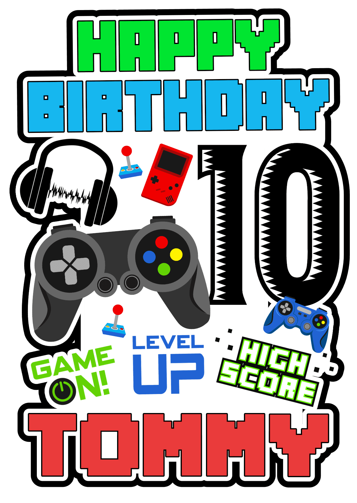 Gamer Theme Cake Topper