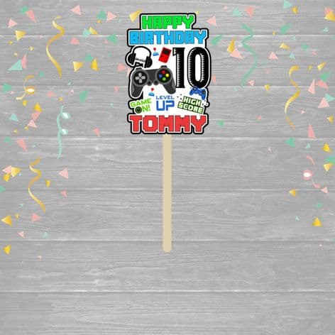 Gamer Theme Cake Topper