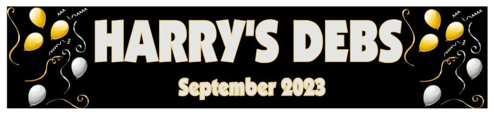 Gold and Silver Balloons Debs Banner