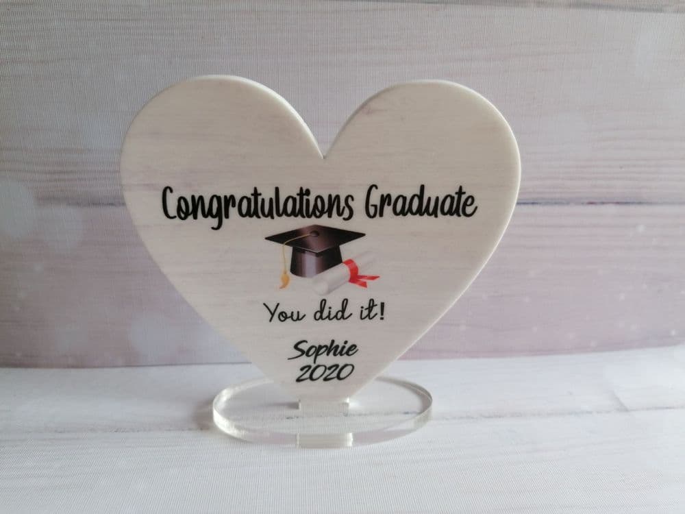 Graduation Heart Standing Plaque