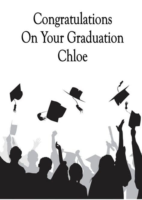 Graduation Throwing Mortar Board Wine Bottle Label