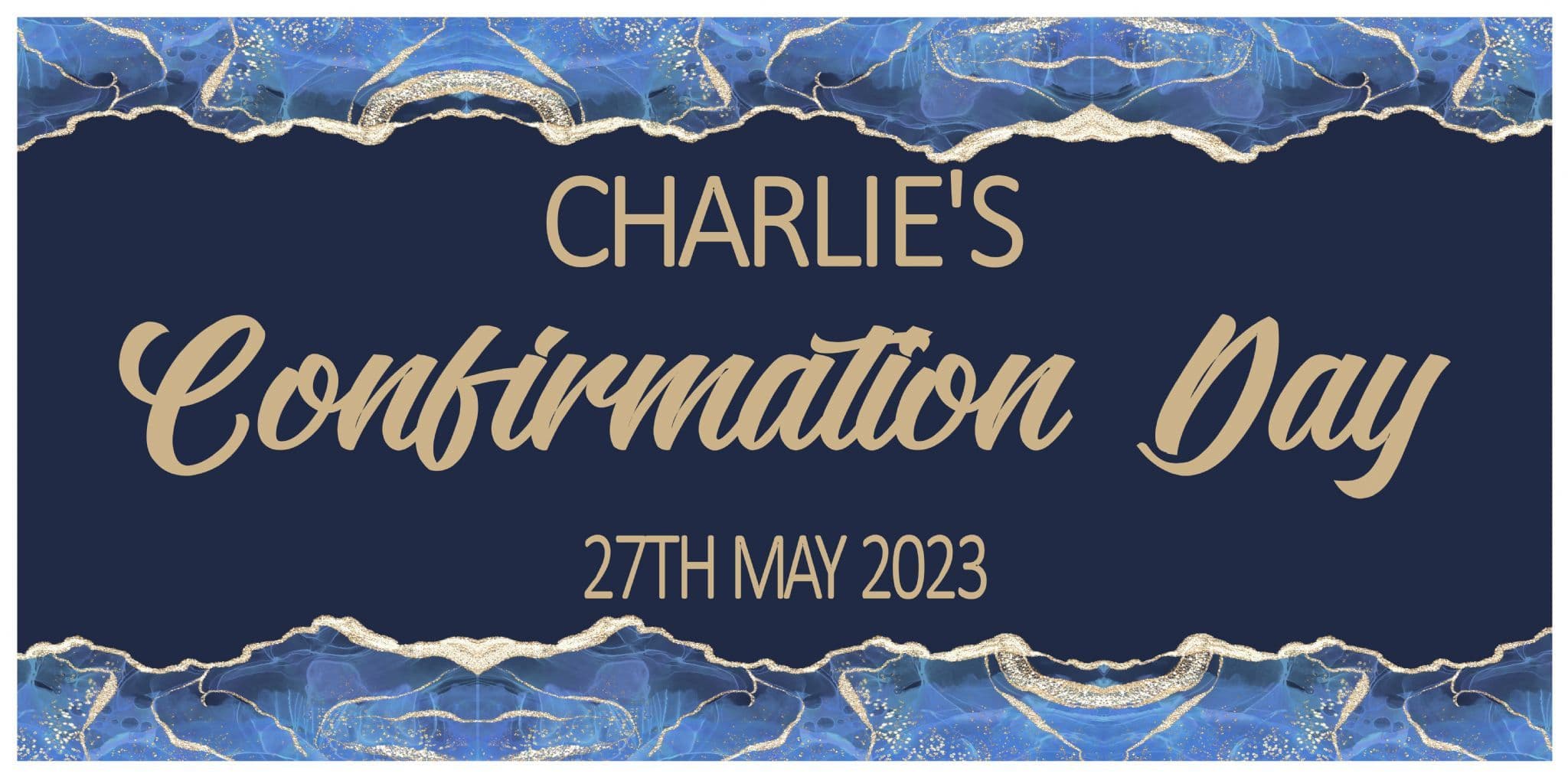 Large Blue & Gold Confirmation Banner