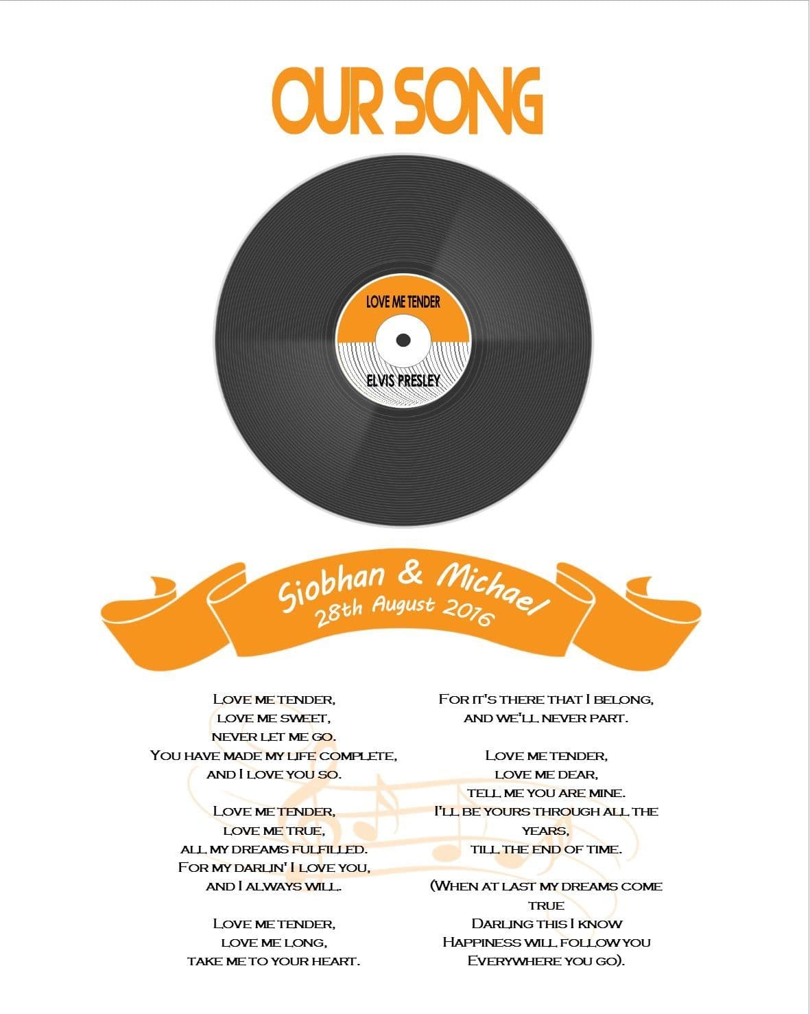 Our Song Lyrics Print