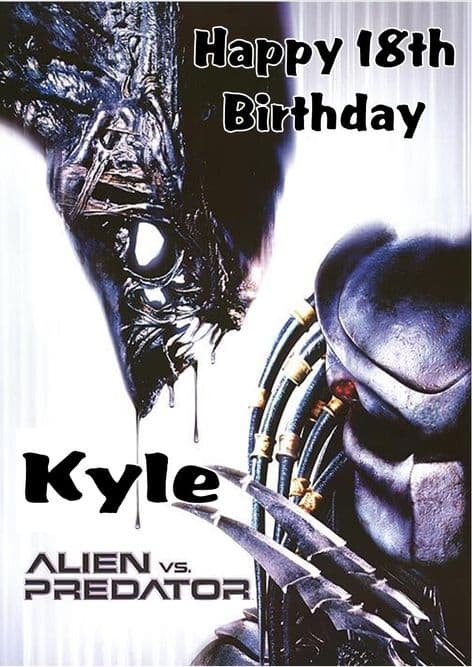 Personalised Alien vs Predator Birthday Card