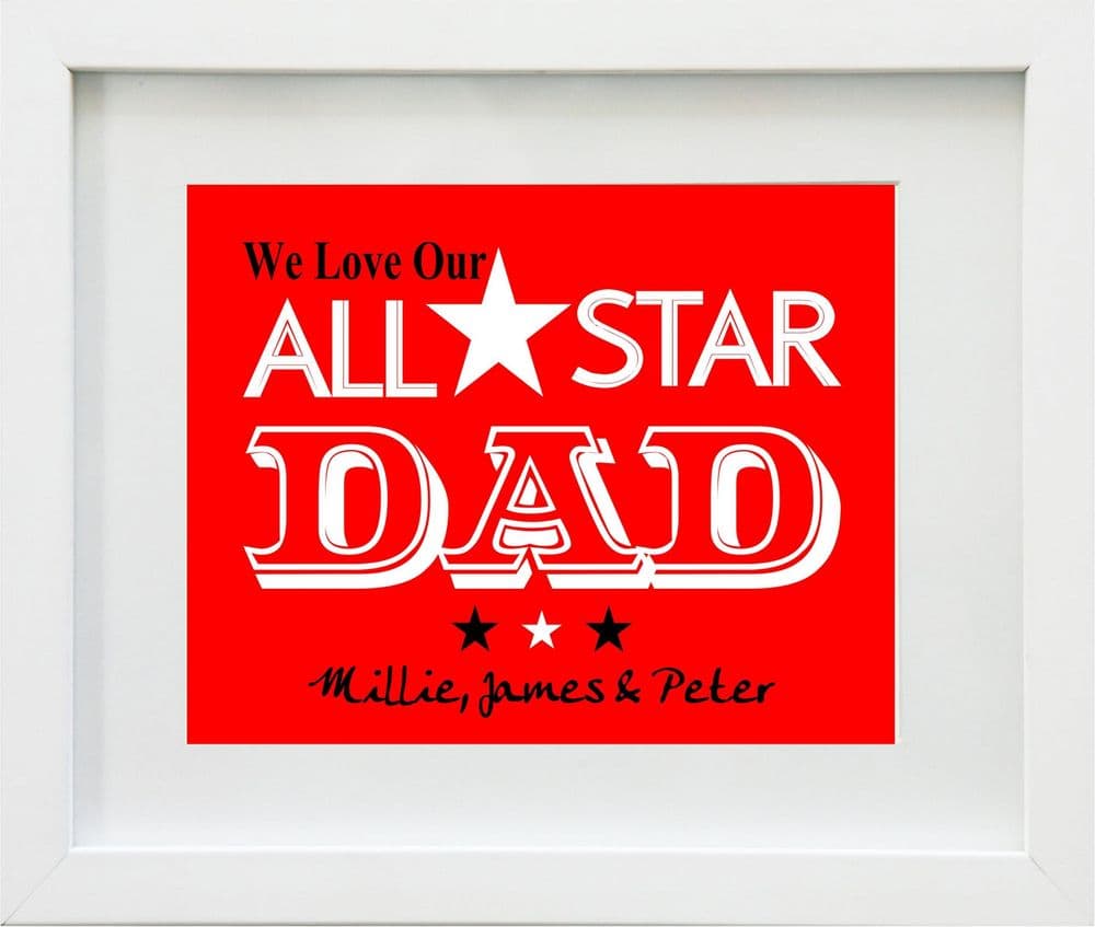 Personalised All Star Dad Print