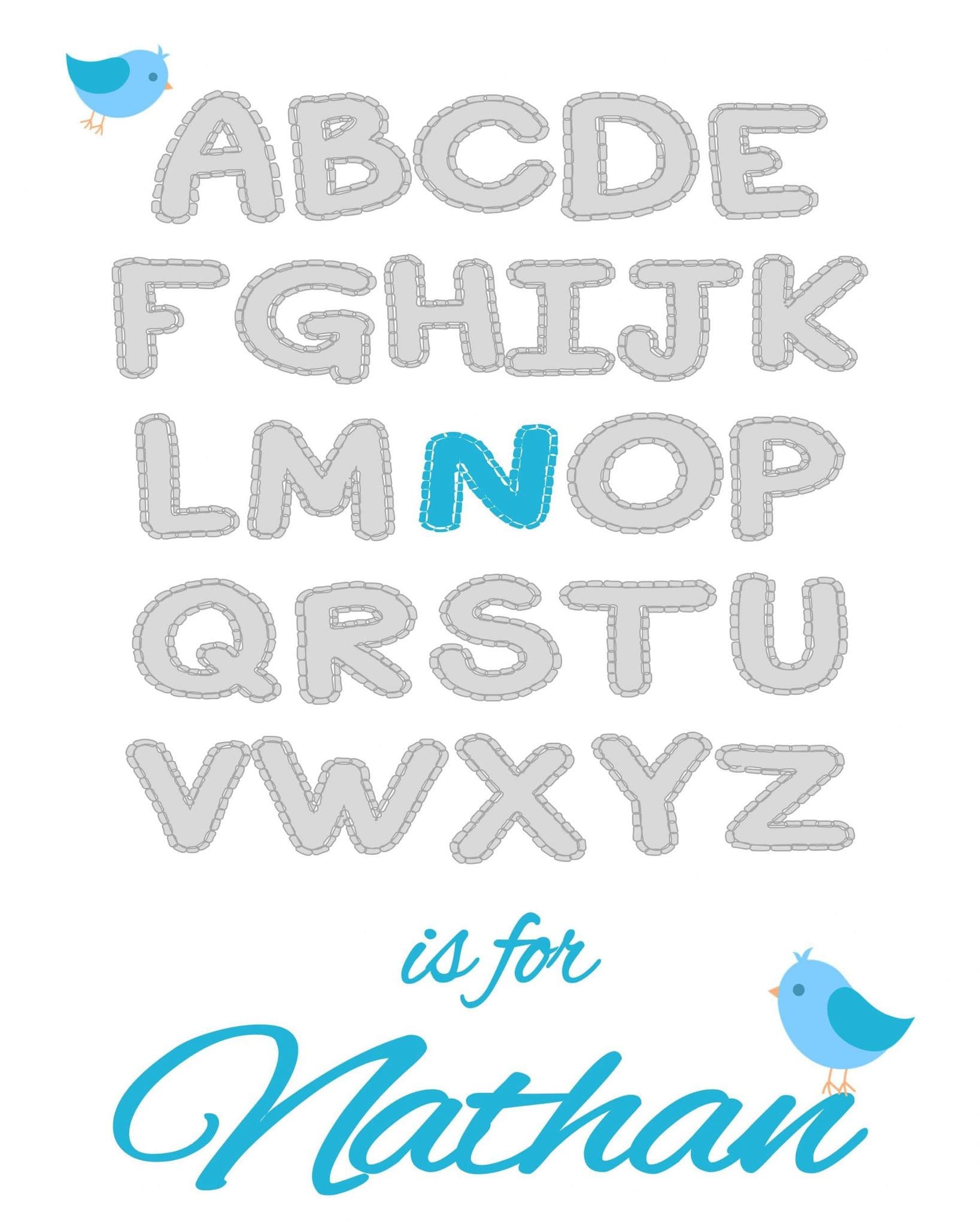 Personalised Alphabet Boys Name Print