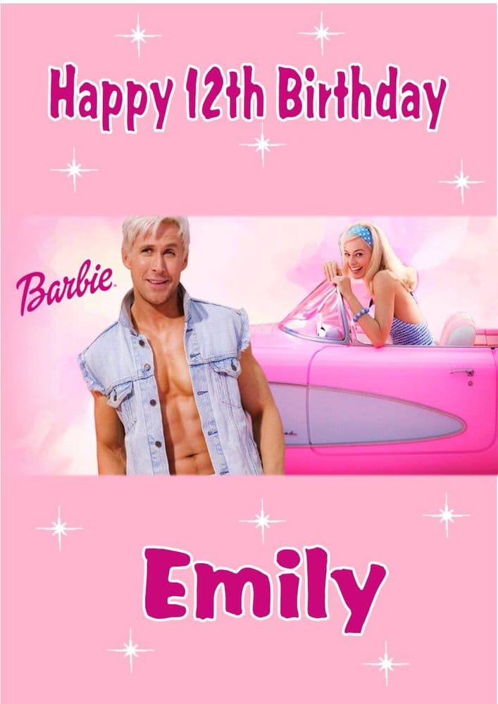 Personalised Barbie Birthday Card