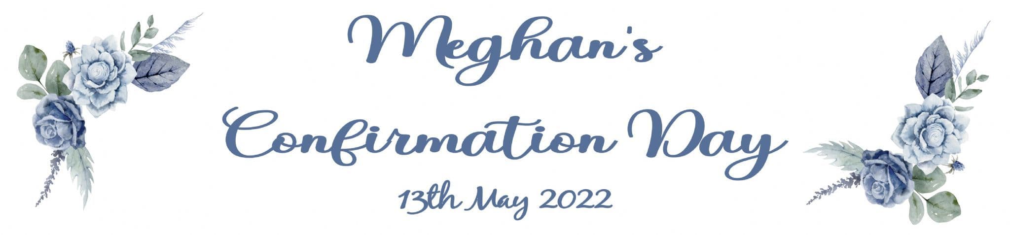 Personalised Blue Flower Confirmation Banner
