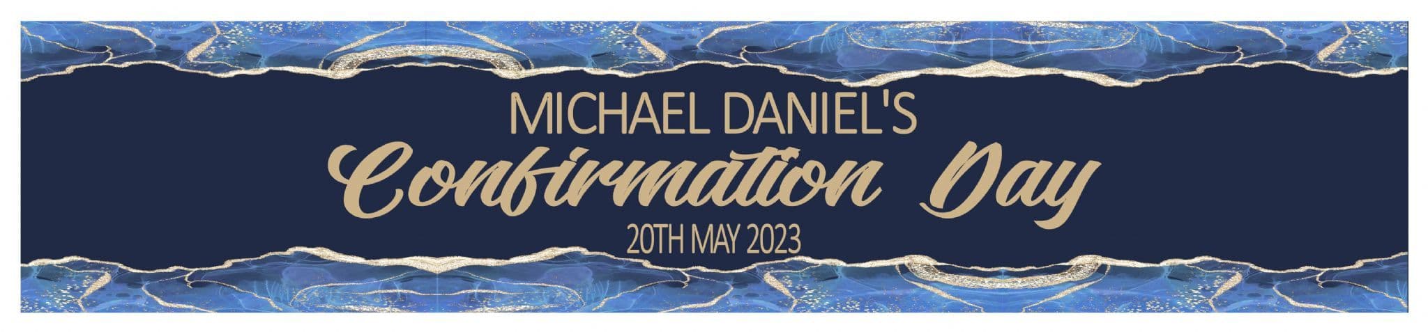Personalised Blue & Gold Confirmation Banner