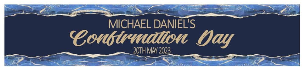 Personalised Blue & Gold Confirmation Banner