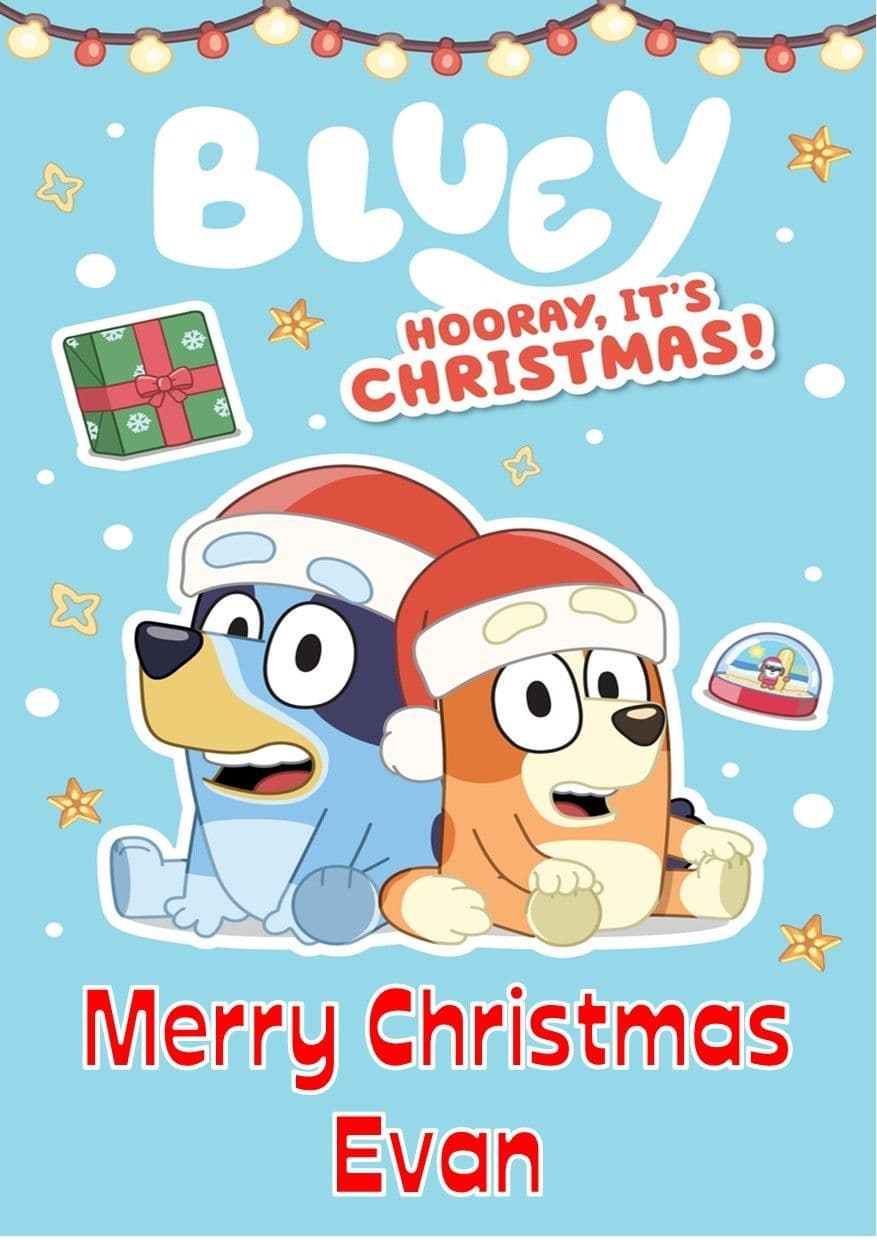 Personalised Bluey Christmas Card