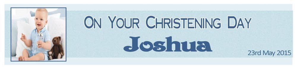 Personalised Boy Christening Banner Design 2