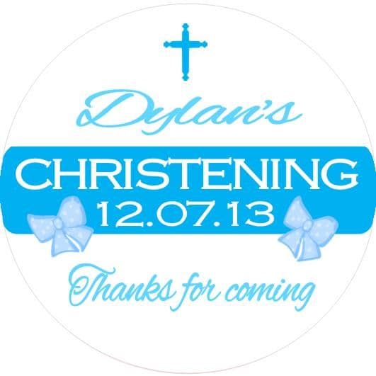 Personalised Boy Christening Sticker Design 5