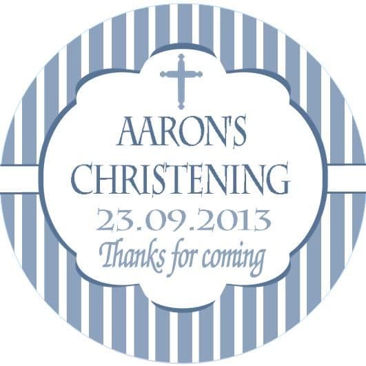 Personalised Boy Christening Sticker Design 6