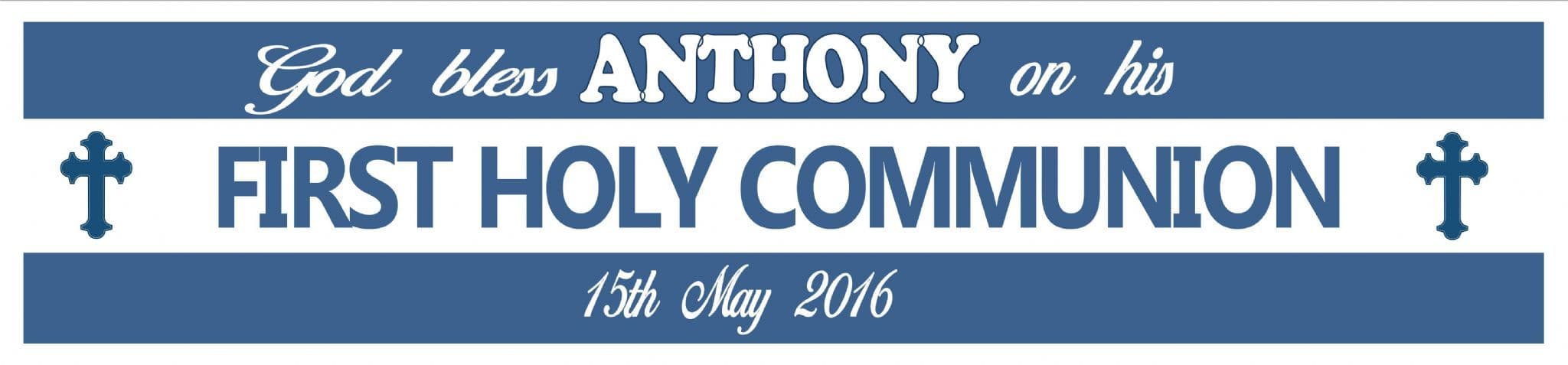 Personalised Boy First Communion Banner Design 1