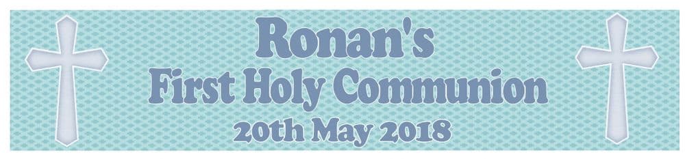 Personalised Boy First Communion Banner Design 3