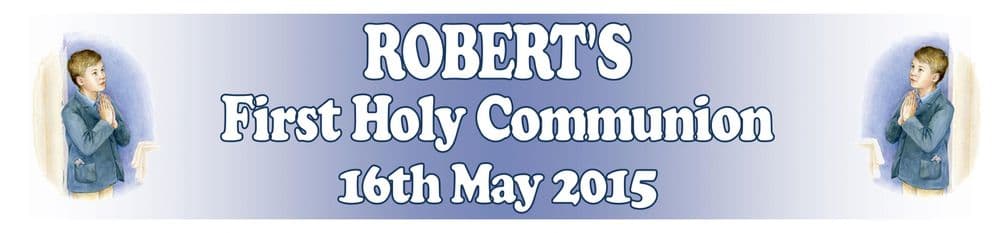 Personalised Boy First Communion Banner Design 4