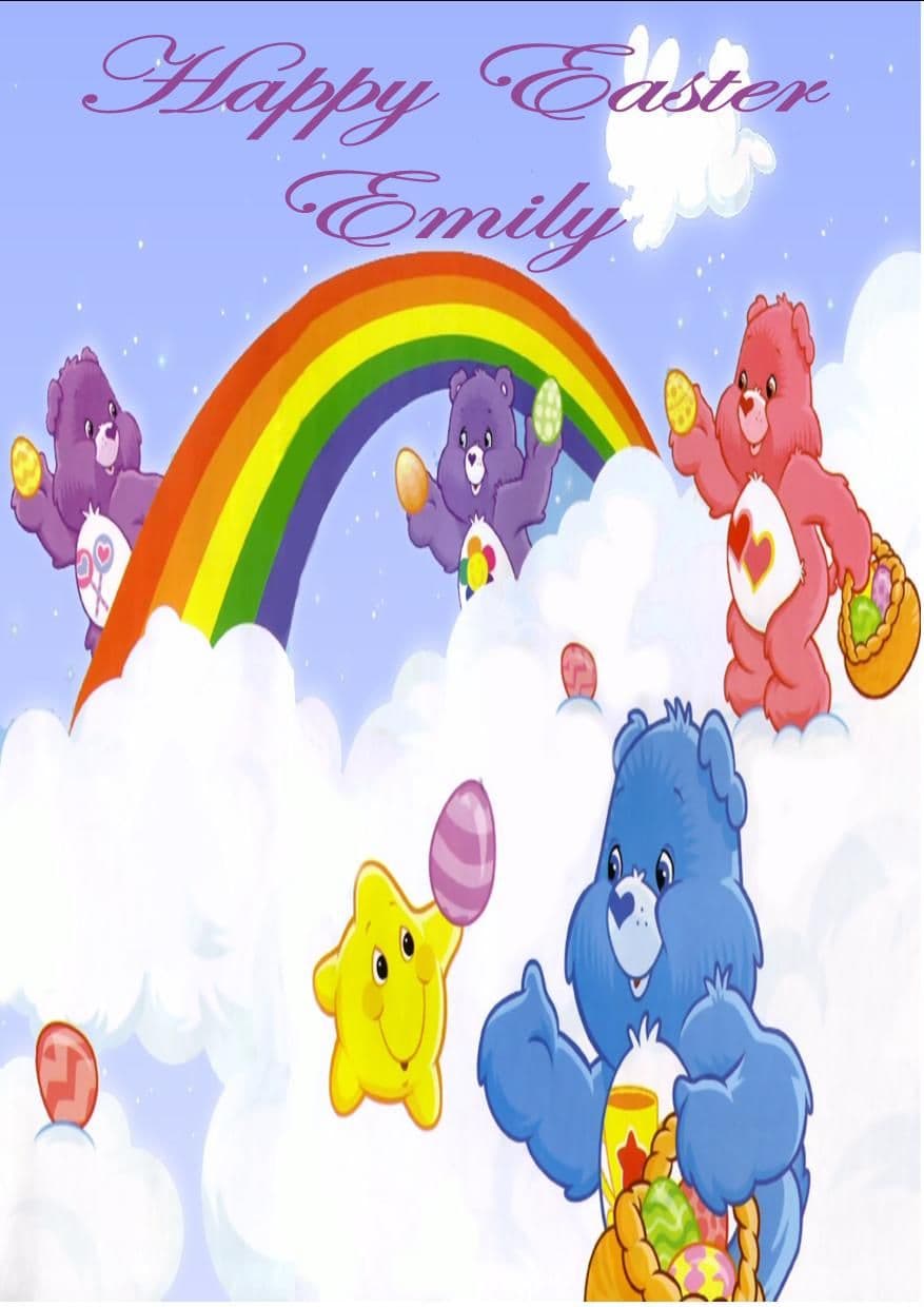 Personalised Care Bears Easter Card