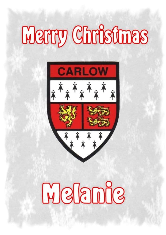 Personalised Carlow Crest Christmas Card