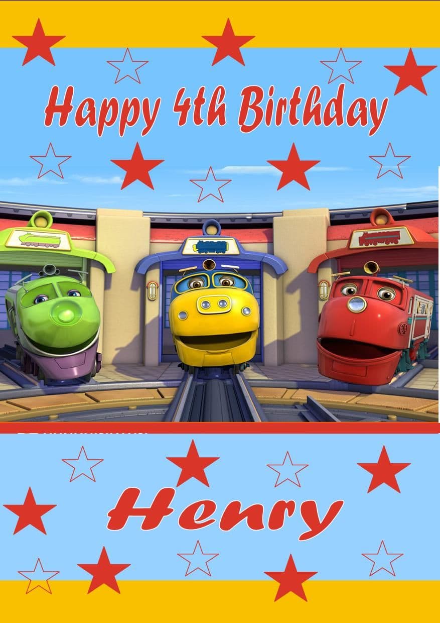 Chuggington Printable Birthday Cards For Boys Personalised Jungle 1st