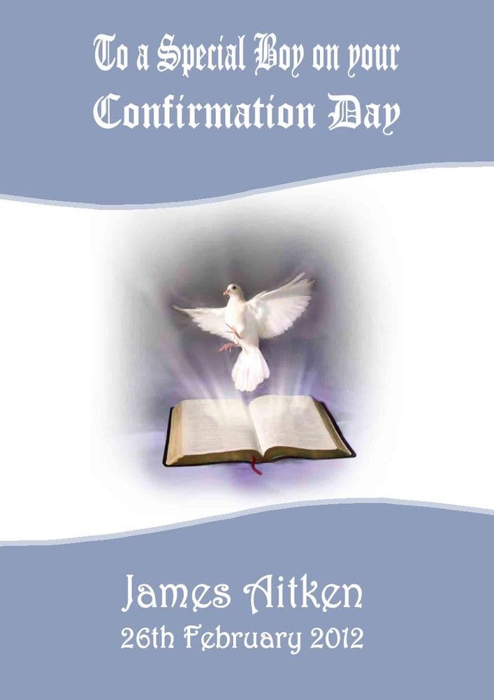 Personalised Confirmation Card Boy Design 1