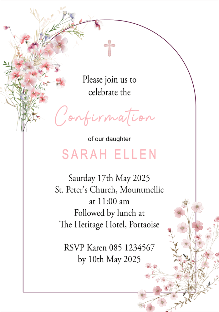 Personalised Confirmation Invitations Son