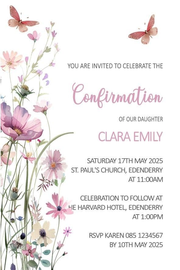 Personalised Confirmation Invitations Son