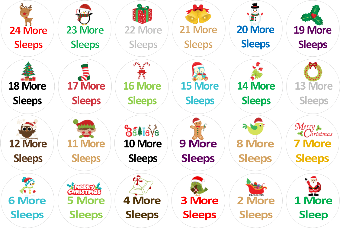 Personalised Countdown to Christmas Chart Calendar and Stickers
