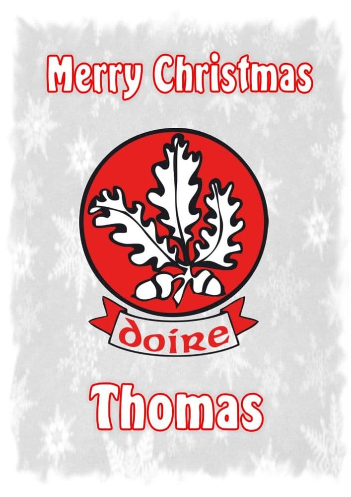 Personalised Derry Crest Christmas Card