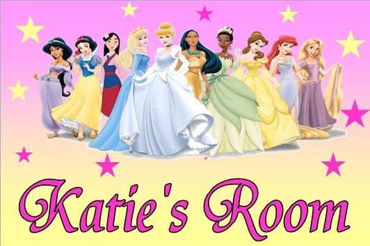 Personalised Disney Princess Door Plaque