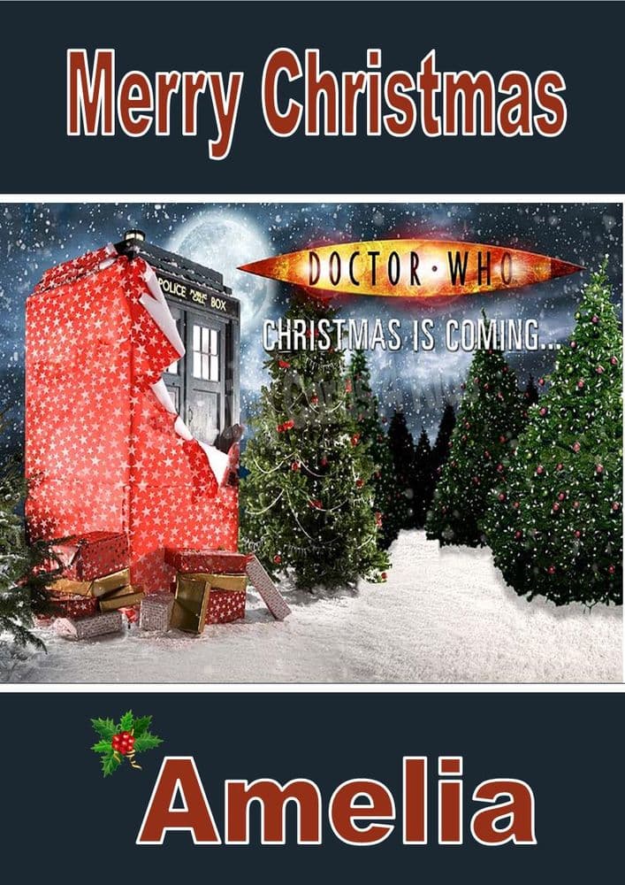 Personalised Doctor Who Christmas Card