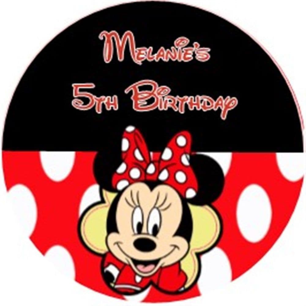 Personalised Edible Minnie Mouse Cake Topper
