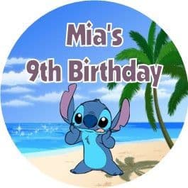 Personalised Edible Stitch Cake Topper Design 1