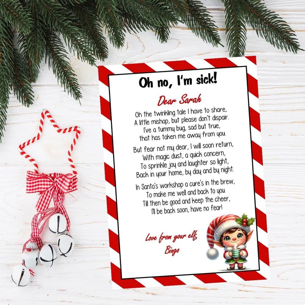 Personalised Family Elf I M SICK