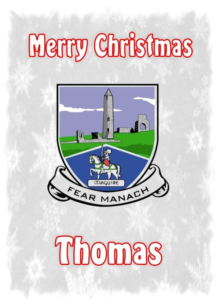 Personalised Fermanagh Crest Christmas Card