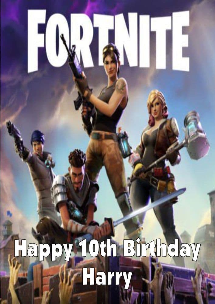Personalised Fortnite Birthday Card Design 1