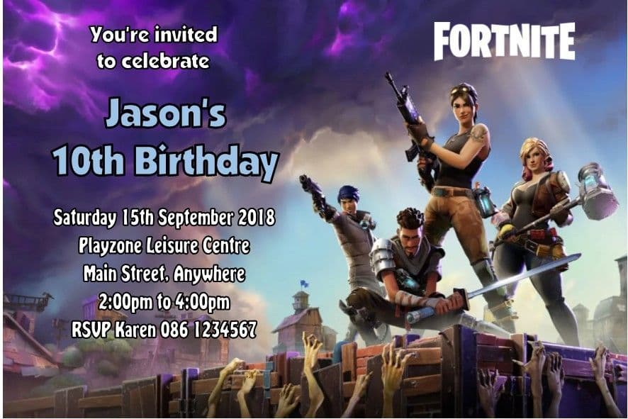 Personalised Fortnite Invitations